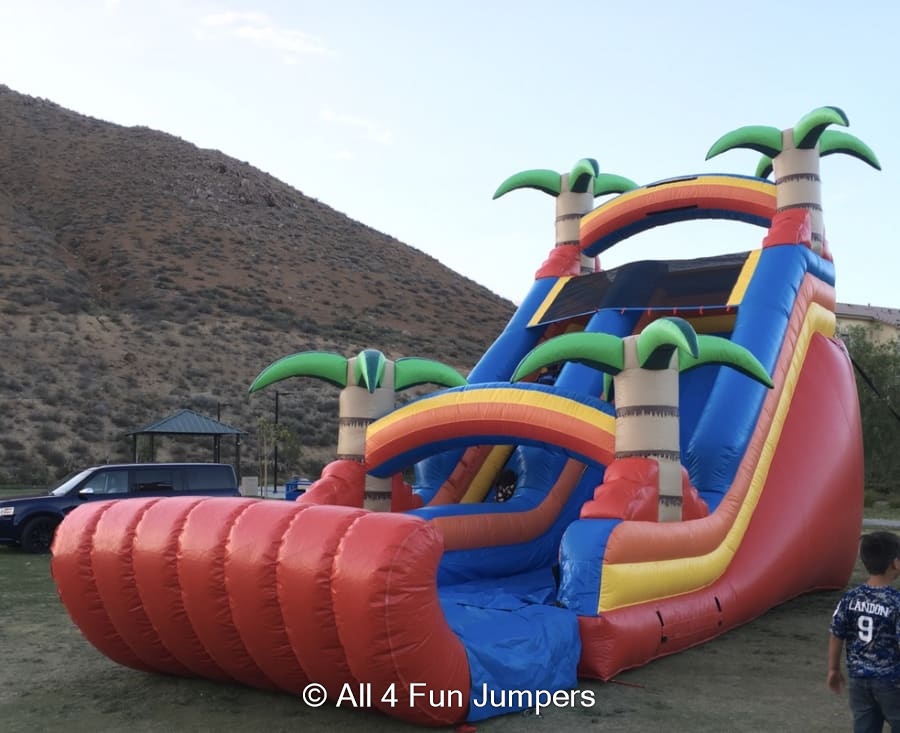 18ft Rainbow Tropical Dry Slide -Nuevo, Menifee, Temecula, Murrieta