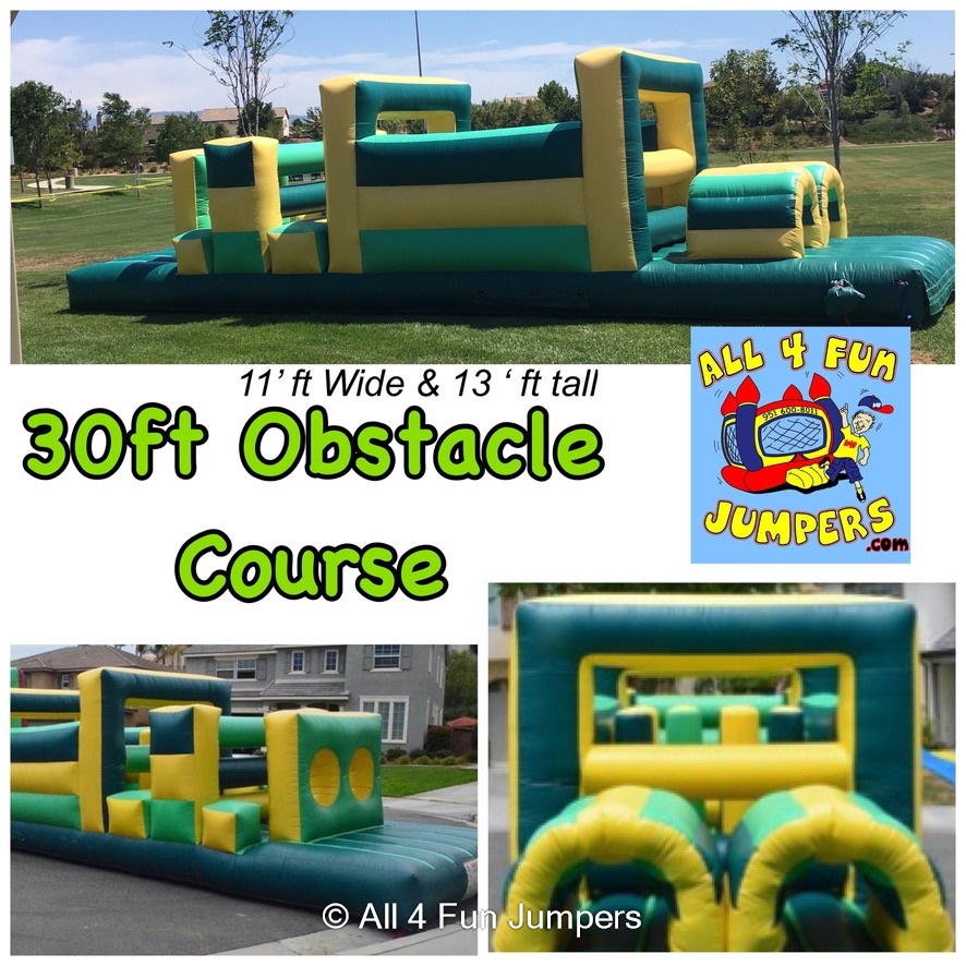 33ft Green Obstacle Course Rental - Canyon Lake, Nuevo, Menifee